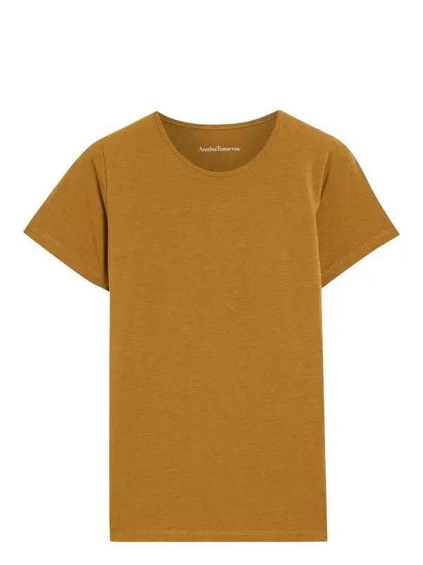 Another Tomorrow Stretch Cotton And Lyocell-blend Jersey T-shirt - Camel