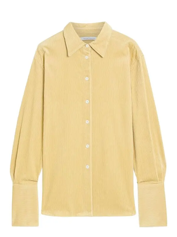 Another Tomorrow Cotton Corduroy Shirt - Mustard