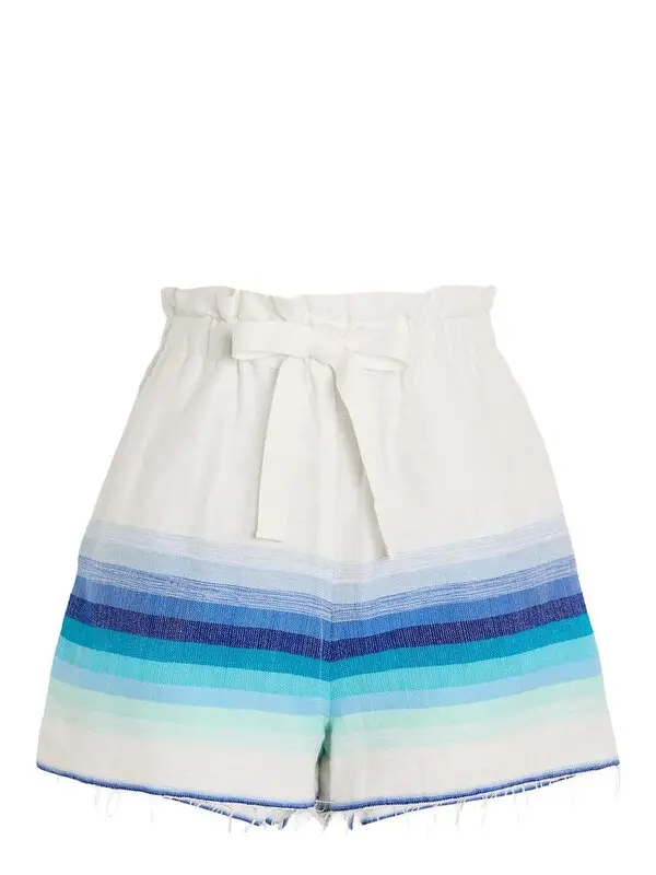LEMLEM Teref Striped Cotton-blend Shorts - Blue