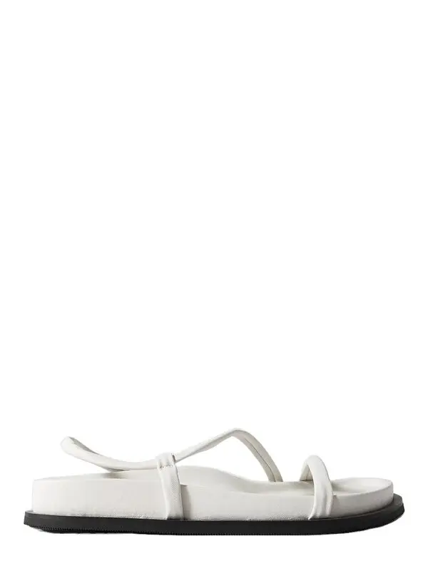 ST. AGNI Twist Leather Slingback Sandals - White