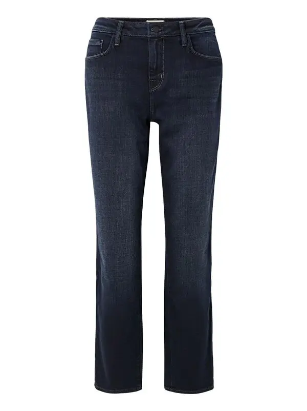 L'Agence Marjorie Cropped Straight-leg Jeans - Dark Denim