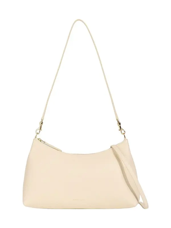 MANSUR GAVRIEL Rhea Pebbled Leather Shoulder Bag - Ecru