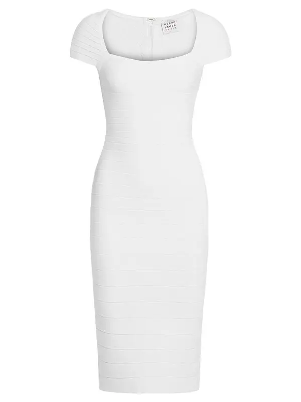 Herve Leger Josie Bandage Midi Dress - White