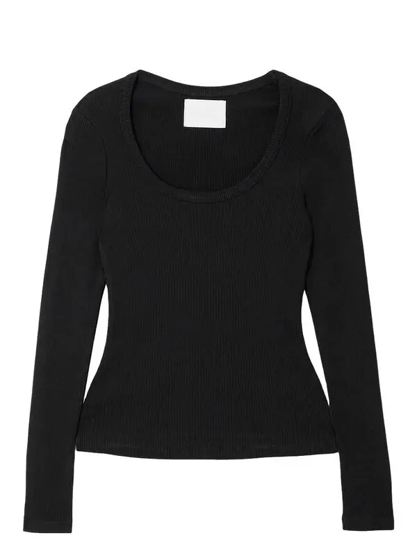 Citizens Of Humanity Rumi Ribbed-knit Top - Black