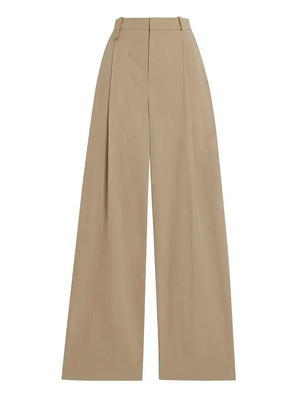 Vince Cotton-blend Wide-leg Pants - Mushroom