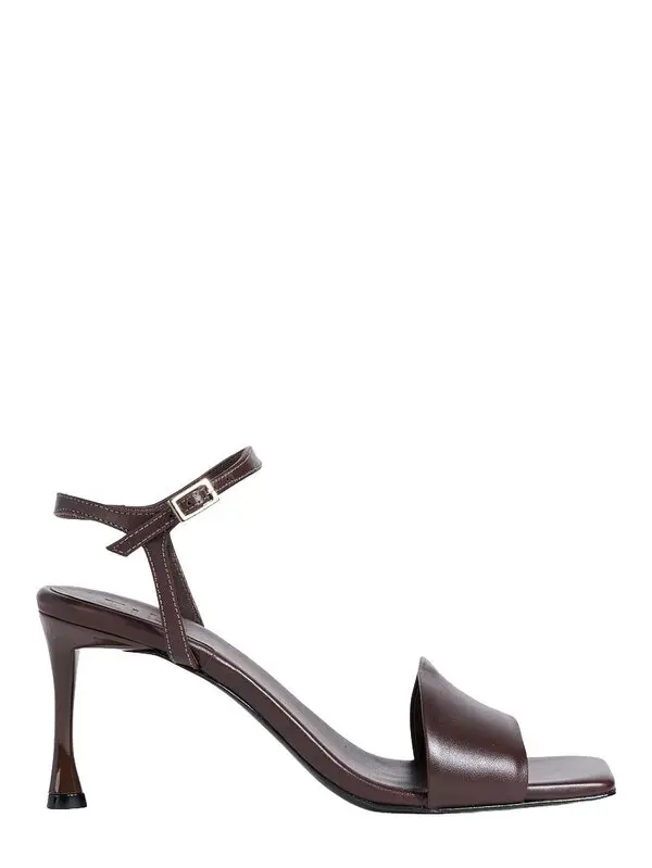 Tibi Leather Sandals - Dark Brown