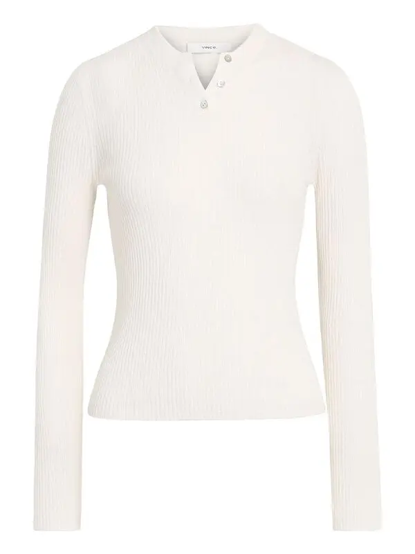Vince Ribbed Cashmere And Silk-blend Sweater - Ivory