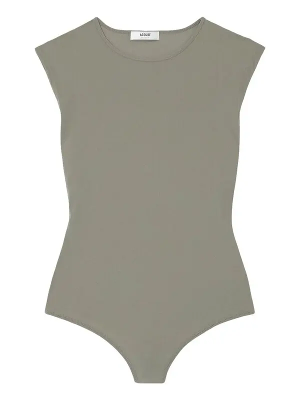 AGOLDE Aura Stretch-jersey Thong Bodysuit - Gray