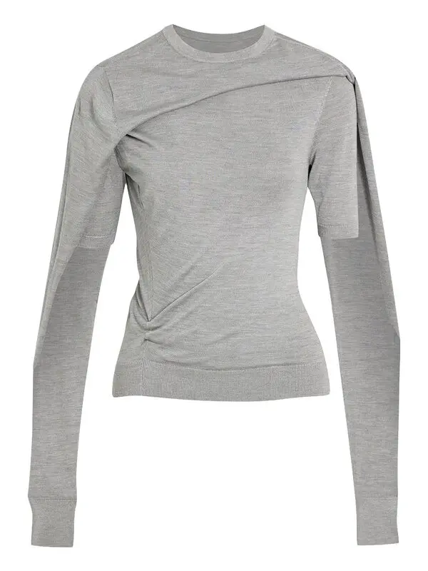 Acne Studios Draped Knit Top - Light Gray