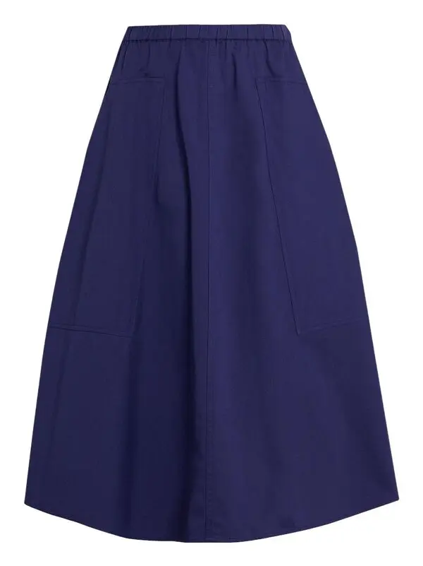 Vince Cotton-blend Twill Midi Skirt - Purple