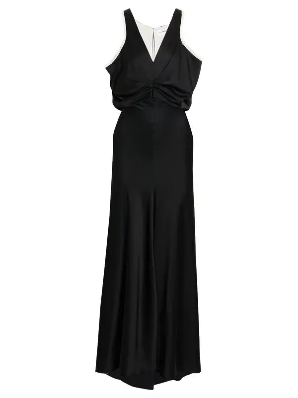 Victoria Beckham Crepe-satin Maxi Gown - Black