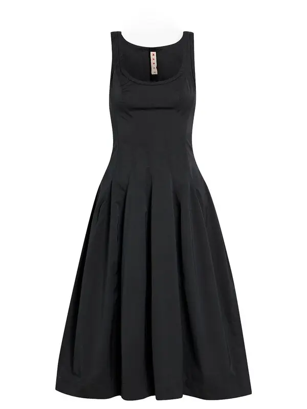 Marni Poplin Midi Dress - Black