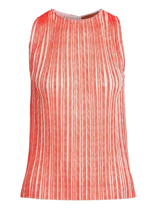 Missoni Pleated Crochet-knit Top - Orange