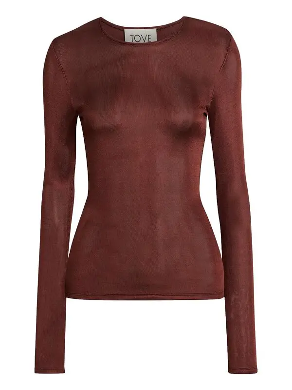 Tove Satin-jersey Top - Brown