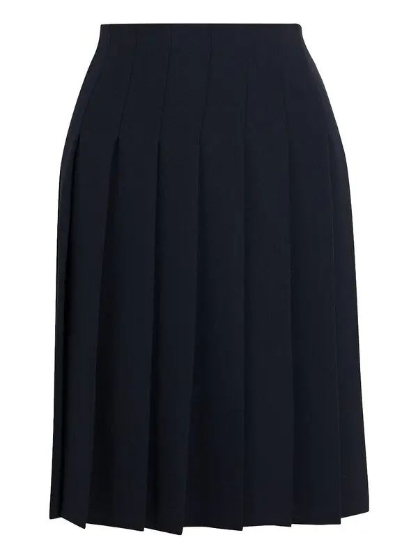 Vince Pleated Crepe Skirt - Midnight Blue