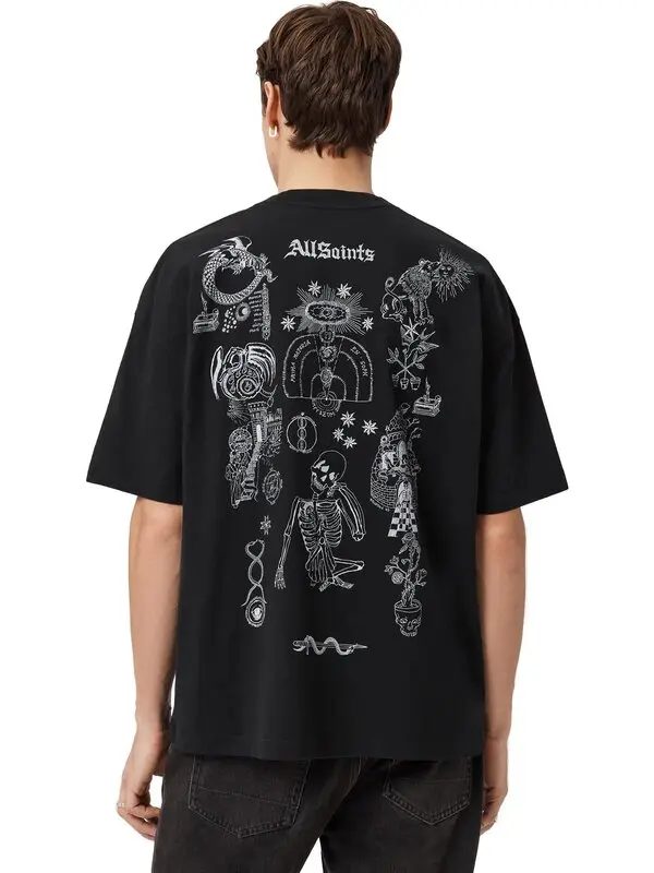ALLSAINTS Terra Oversized Graphic T-shirt - Jet Black