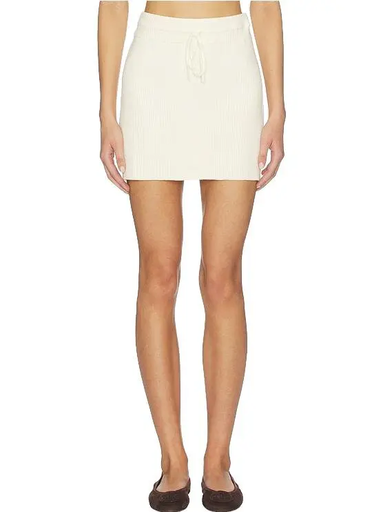 L*Space Jet Set Ribbed Knit Skirt - Cream