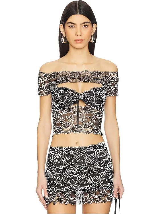 I.AM.GIA Crystal Cropped Top - Black