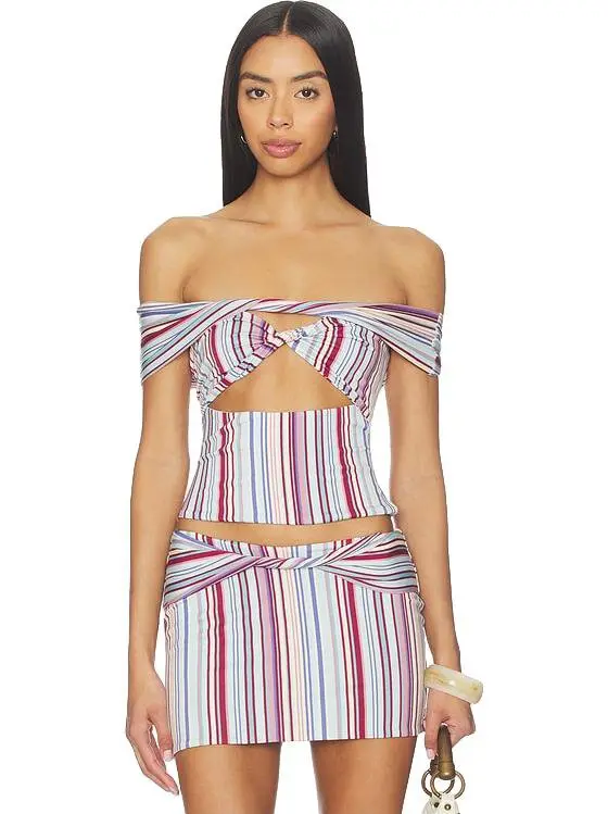 TIGER MIST Haze Twist Top - Variegated Stripe