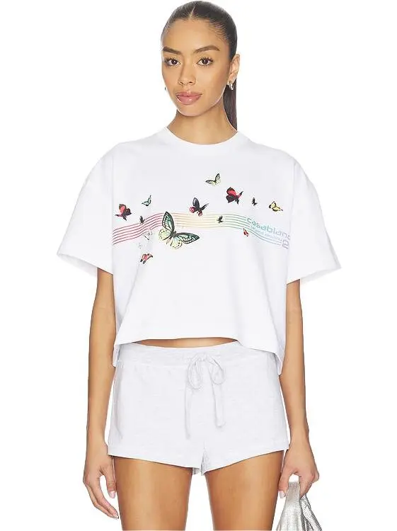 Casablanca Boxy Cropped T-shirt - Butterfly