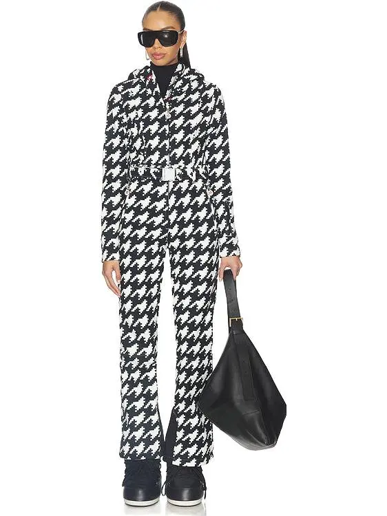 Perfect Moment Tignes Ski Suit Ii In Black,white - Black & White Houndstooth