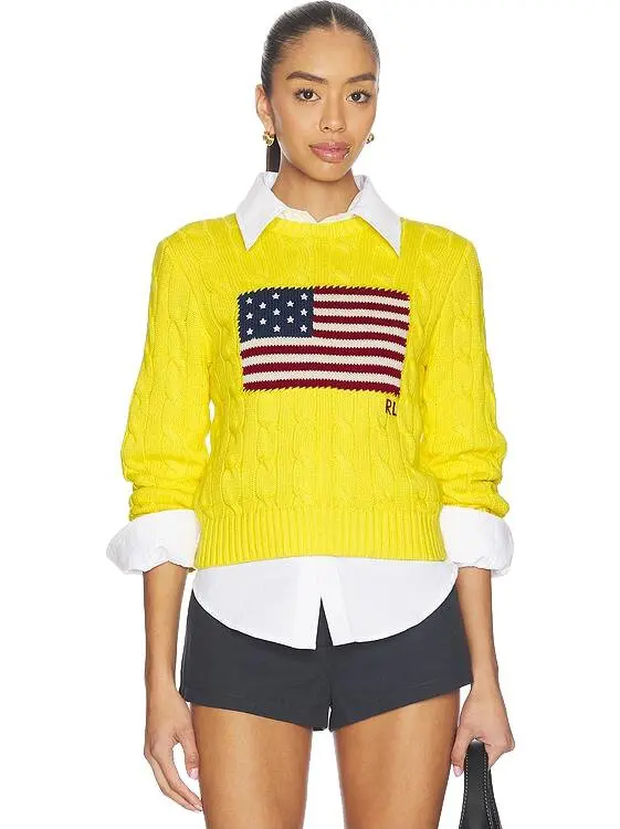 Polo Ralph Lauren Cotton Crewneck Pullover Sweater - Lemon Crush