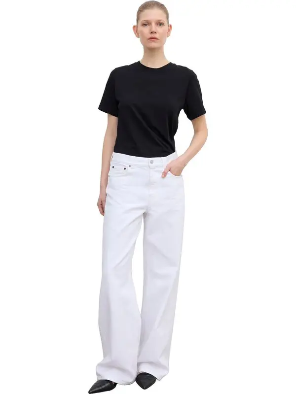 HOUSE OF DAGMAR Baggy Fit Wide Leg Denim - White