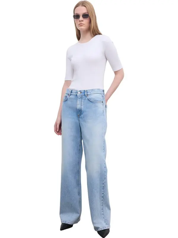 HOUSE OF DAGMAR Baggy Fit Wide Leg Denim - Blue Breeze