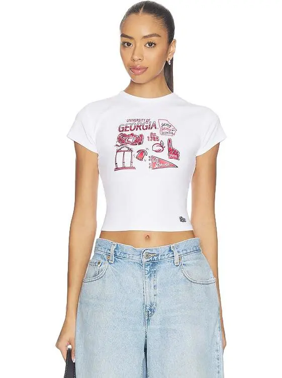HYPE AND VICE University Of Georgia Baby Tee - White