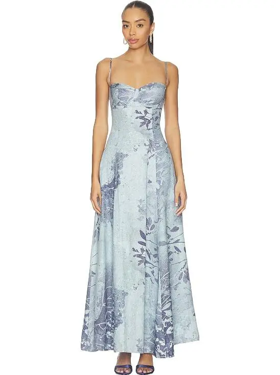 Simkhai Rudie Bustier Maxi Dress - Sky Floral