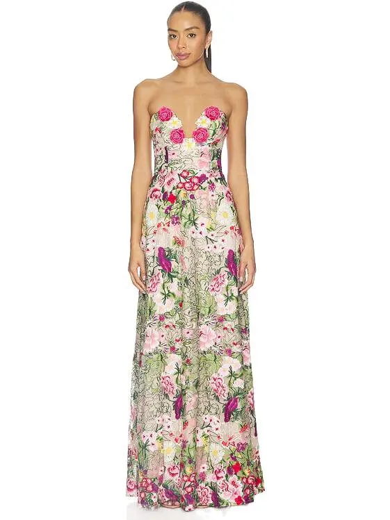 ELLIATT Flora Gown - Nude Multi Floral