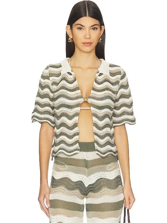 Azulu Martina Top - Olive Stripe