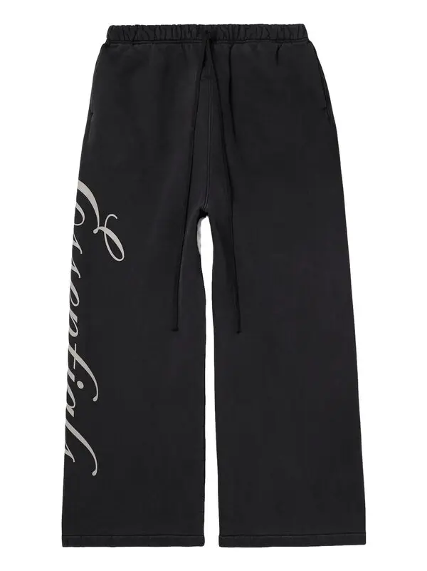 Fear Of God Logo-print Cotton-jersey Sweatpants - Black
