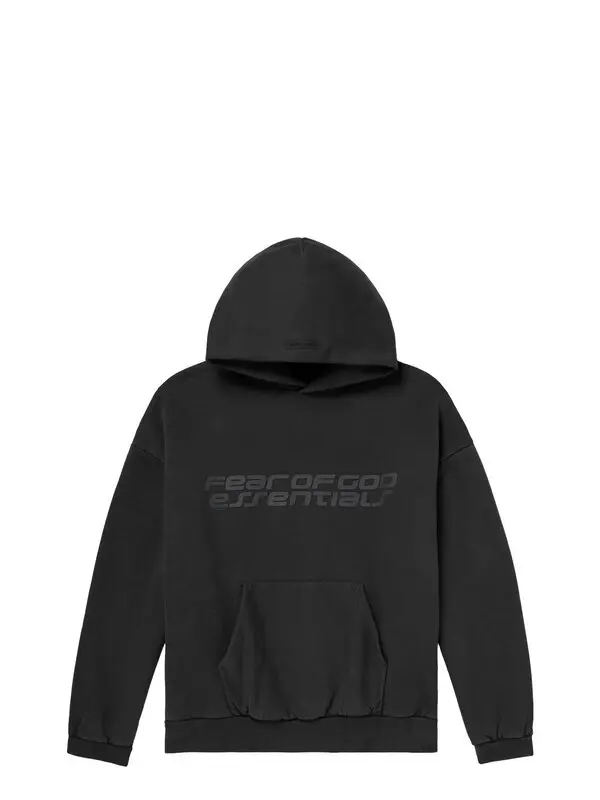 Fear Of God 90s Logo-print Cotton-jersey Hoodie - Black