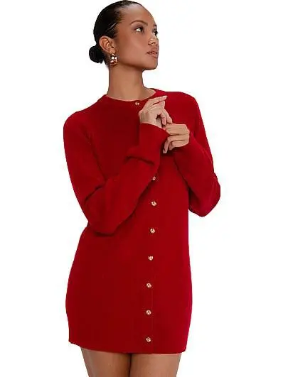 Victoria's Secret Marguerite Cardigan Mini Dress - Red