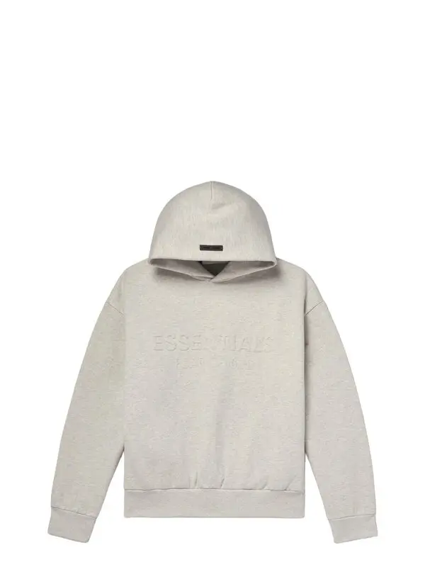 Fear Of God Logo-embossed Cotton-blend Jersey Hoodie - Gray