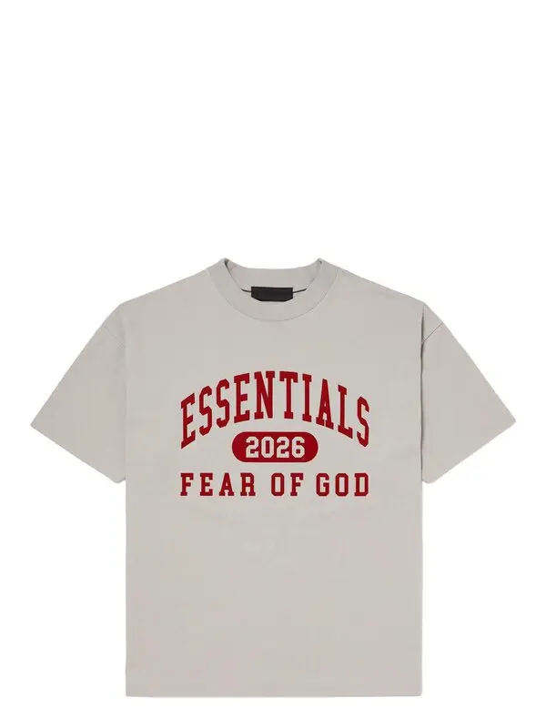 Fear Of God Logo-print Cotton-jersey T-shirt - Gray
