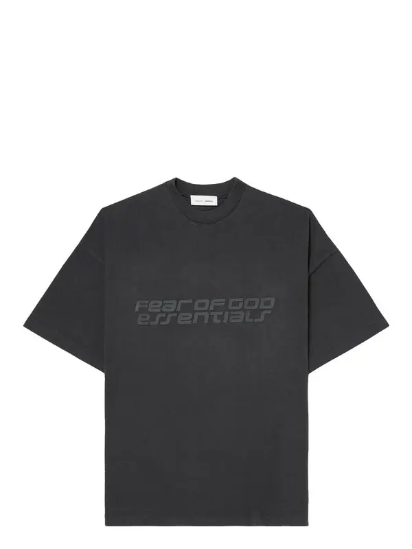 Fear Of God 90s Oversized Logo-print Cotton-jersey T-shirt - Black