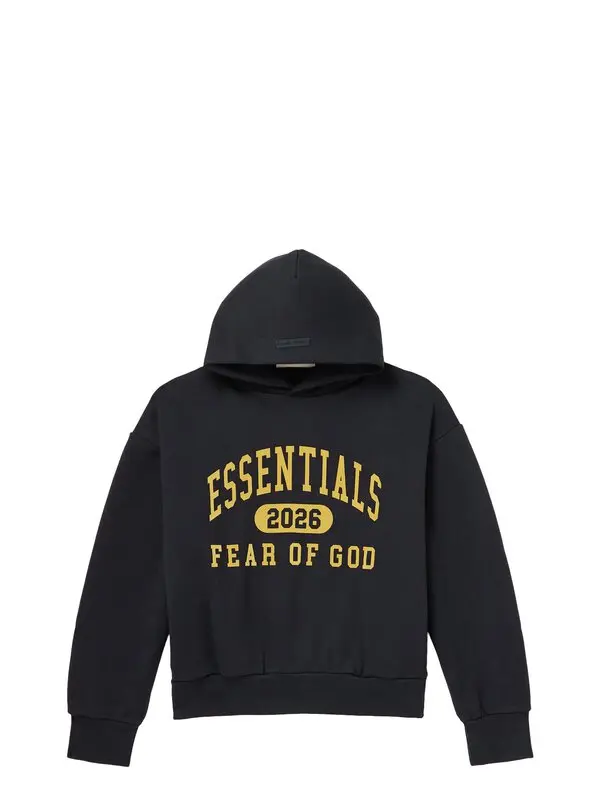 Fear Of God Logo-print Cotton-blend Jersey Hoodie - Black