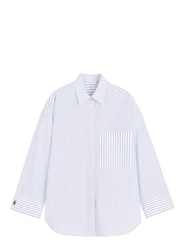 BY MALENE BIRGER Derris Organic Cotton Shirt - Black White Mix Stripe