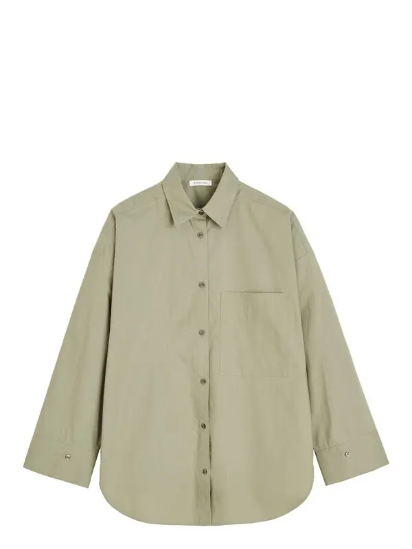 BY MALENE BIRGER Derris Organic Cotton Shirt - Deep Lichen Green