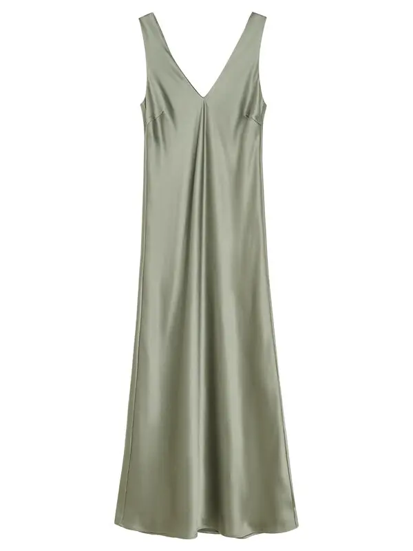 BY MALENE BIRGER Levita Satin Maxi Dress - Deep Lichen Green