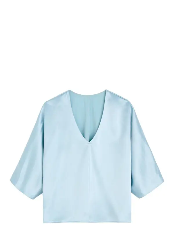 BY MALENE BIRGER Lucia Satin Blouse - Dream Blue