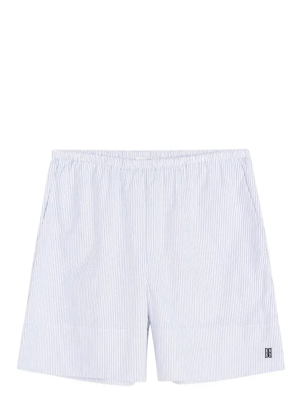 BY MALENE BIRGER Siona Organic Cotton Shorts - Black White Small Stripe