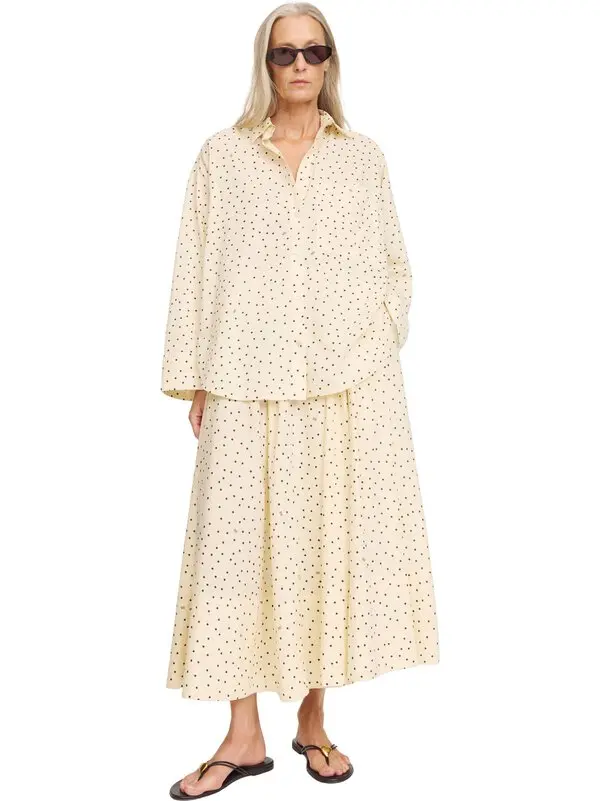 BY MALENE BIRGER Pheo Organic Cotton Skirt - Polka Dot Print