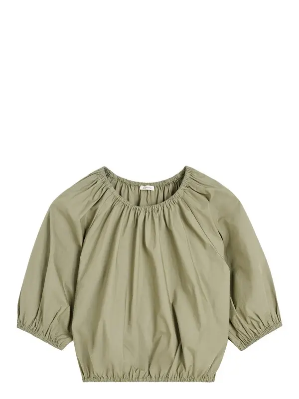 BY MALENE BIRGER Lelow Organic Cotton Blouse - Deep Lichen Green