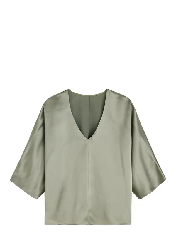 BY MALENE BIRGER Lucia Satin Blouse - Deep Lichen Green