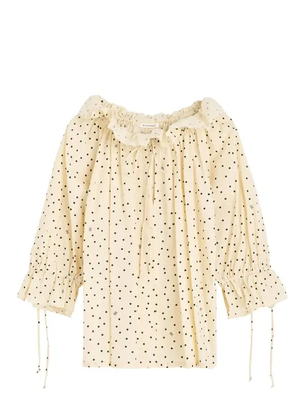 BY MALENE BIRGER Dicte Voile Organic Cotton Blouse - Polka Dot Print