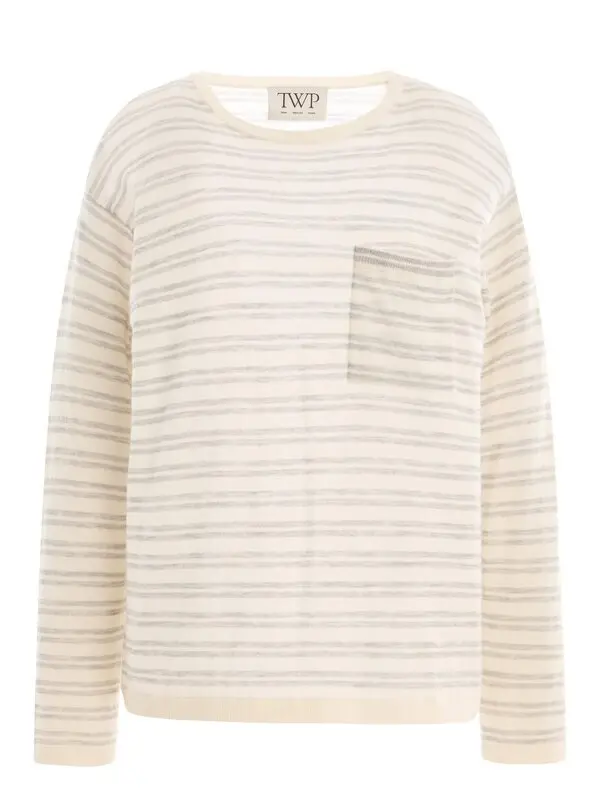 TWP Cashmere Crewneck T-shirt - Stripe