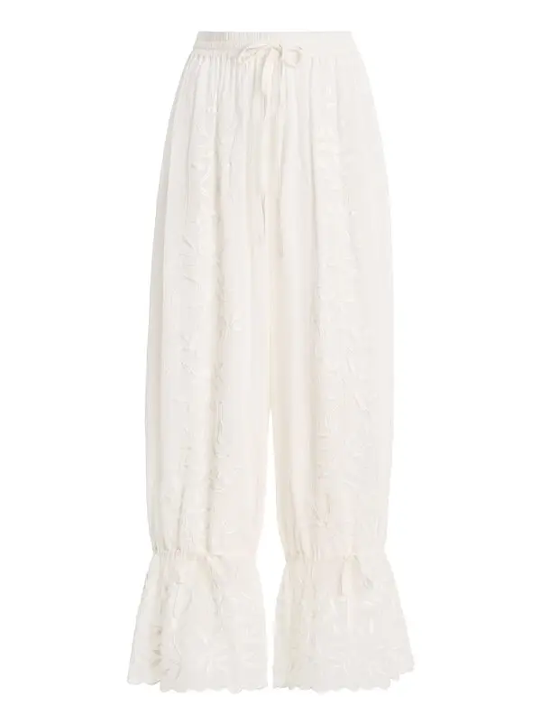 ALL THAT REMAINS Jenine Cotton-silk Pants - White